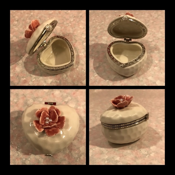 non branded | Other | Ceramic Shaped Jewelry Box Wdelicate Flower ...